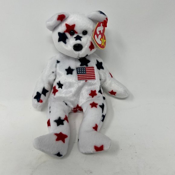 TY Beanie | Toys | Ty Plush Glory Bear 998 Red White Blue 4th July ...
